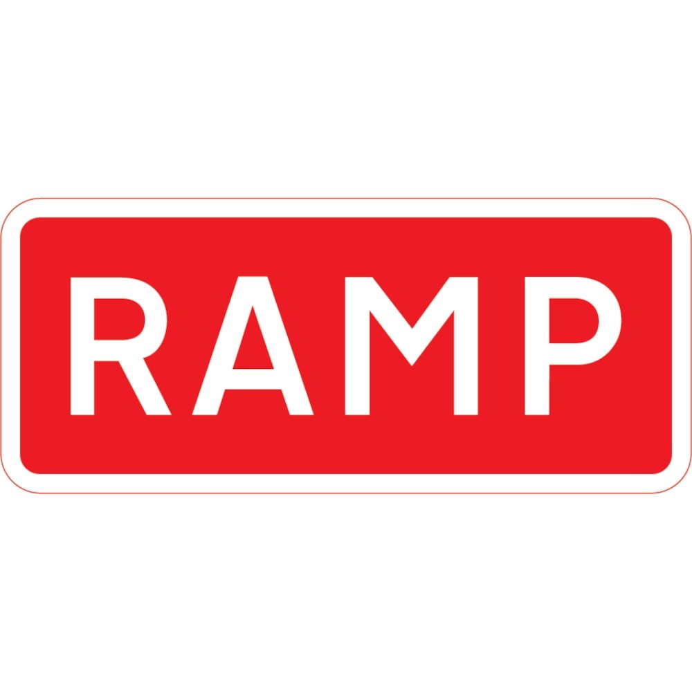 1050 x 450mm RAMP - Black Plastic Sign – TSE Supply